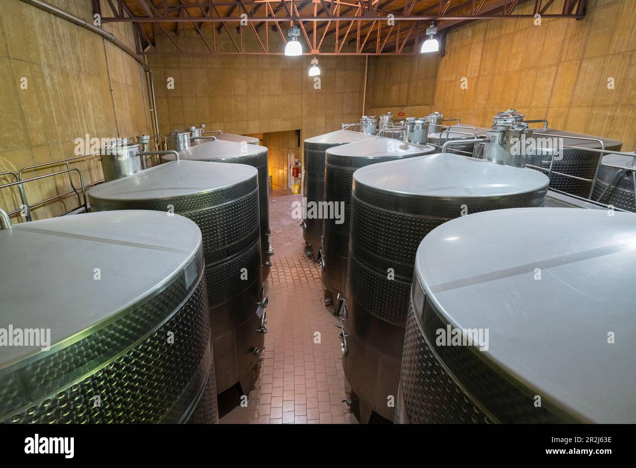 Fermentation tanks, Haras de Pirque winery, Pirque, Maipo Valley ...
