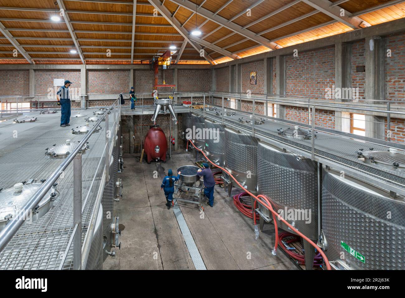 Fermentation tanks, El Principal winery, Pirque, Maipo Valley ...