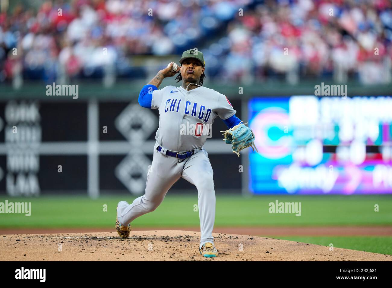 Chicago Cubs' Marcus Stroman pitches during the first inning of a ...