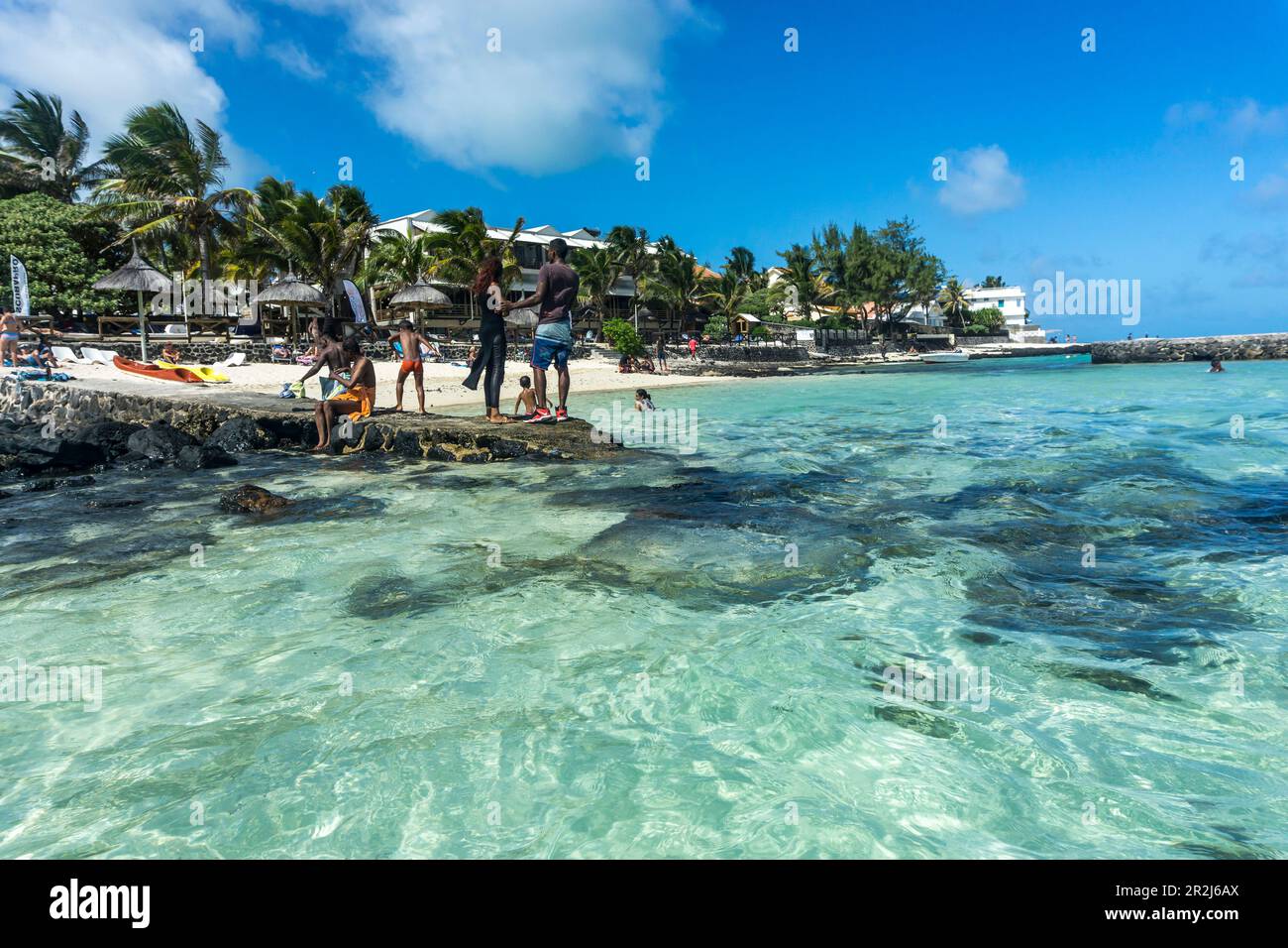 Blue Bay Beach, Mauritius, Africa Stock Photo - Alamy