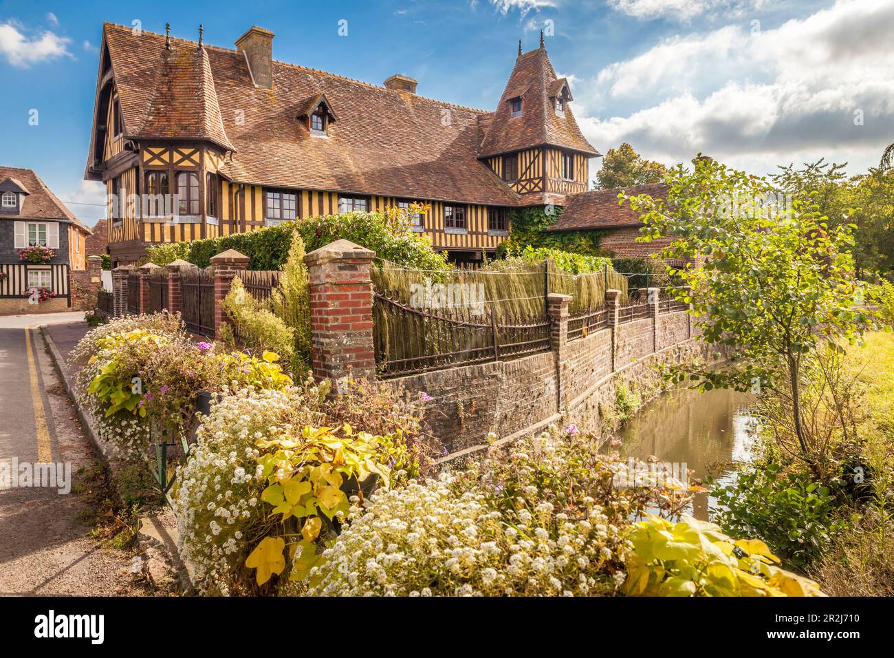 Historic half-timbered mansion in Beuvron-en-Auge, Calvados, Normandy ...