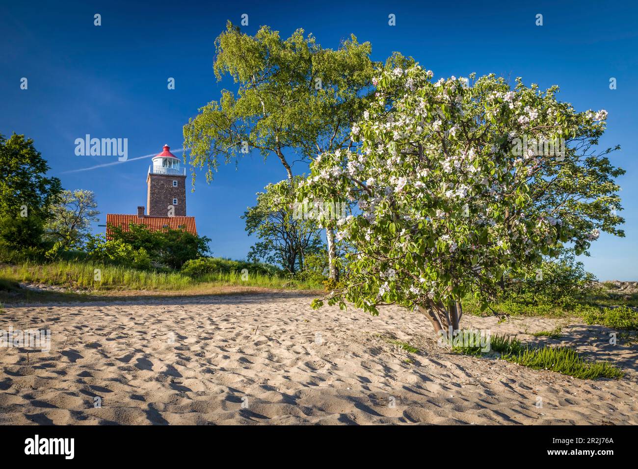 Svaneke Lighthouse on Bornholm, Denmark Stock Photo - Alamy