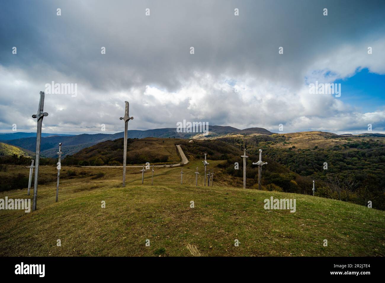 Giant swards of Didgori battle monument, famous travel landmark of ...