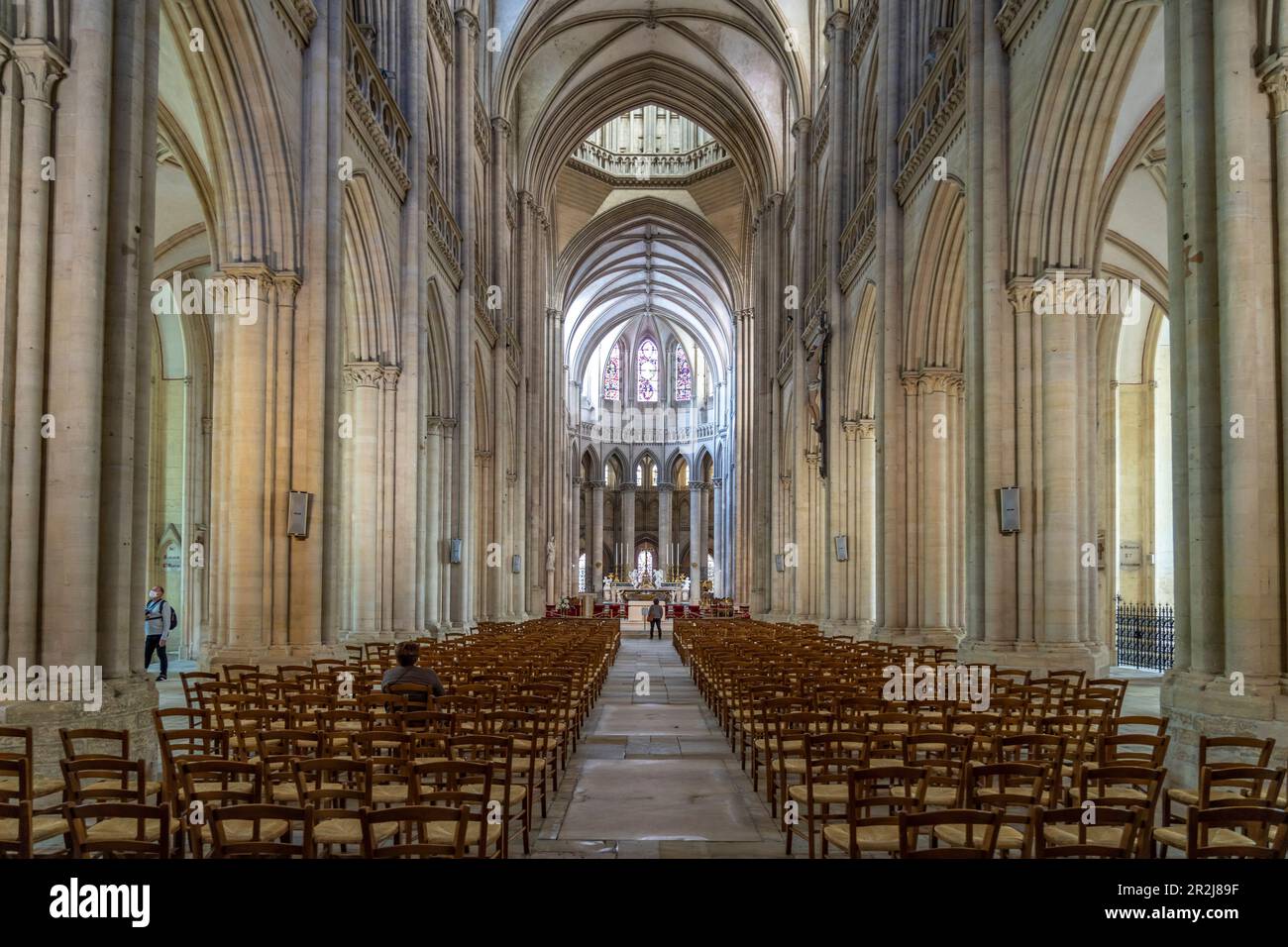 Interior of Notre-Dame de Coutances cathedral, Normandy, France Stock ...