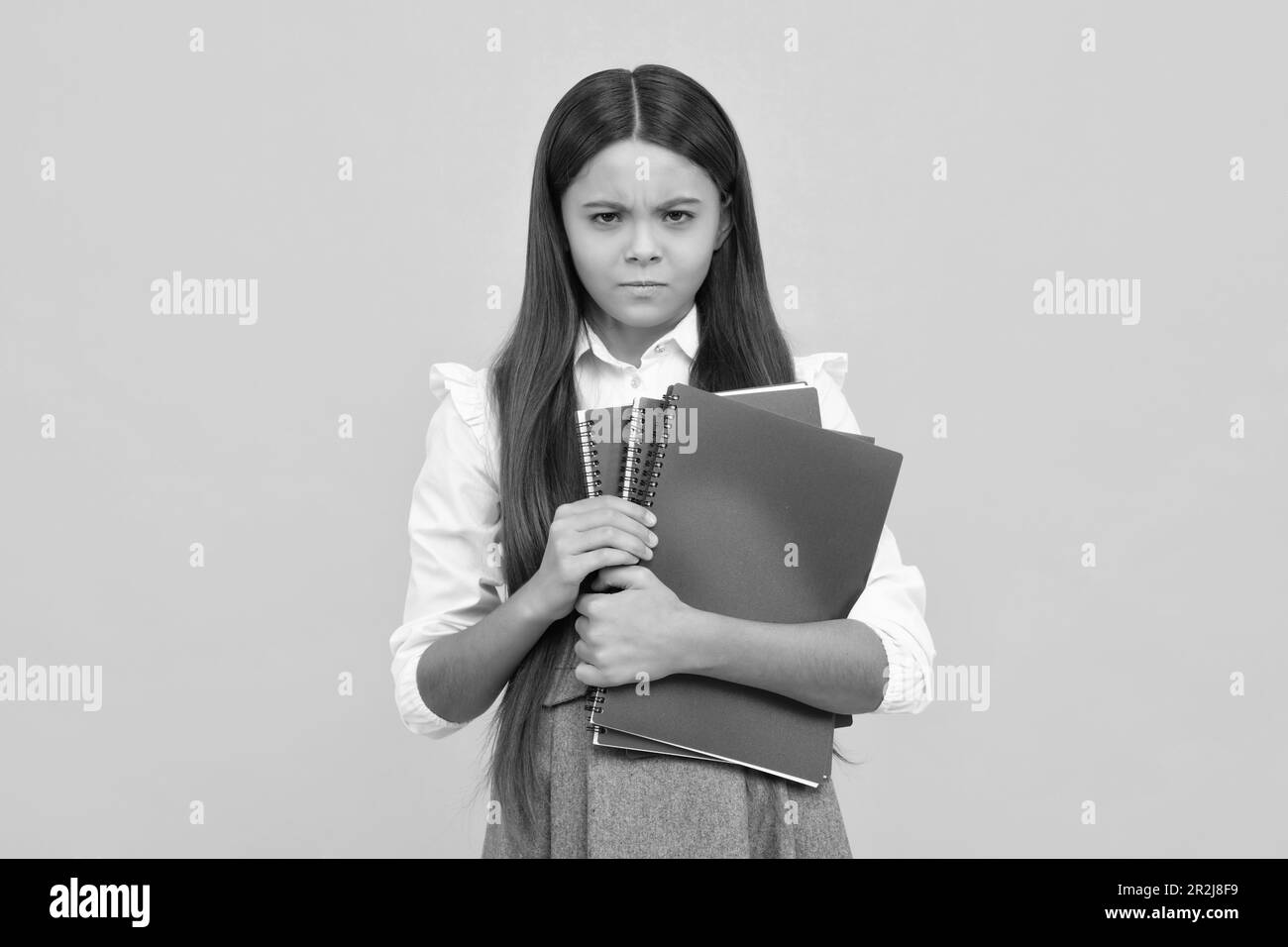 School child with book. Learning and education. Angry teenager ...