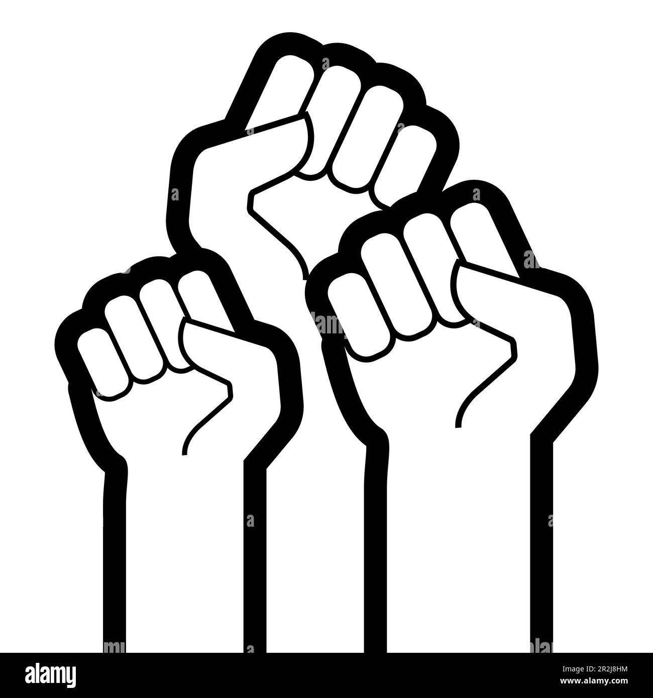 Protesters raised hand fists. Fist protests hands, power and revolution ...