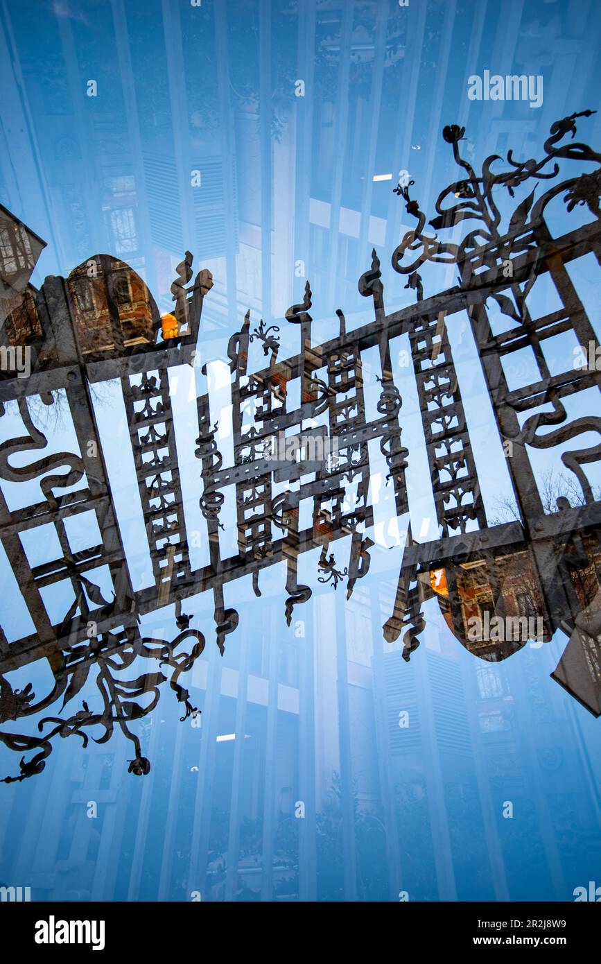 Decorative wrought iron gate in Milan, Italy Stock Photo - Alamy