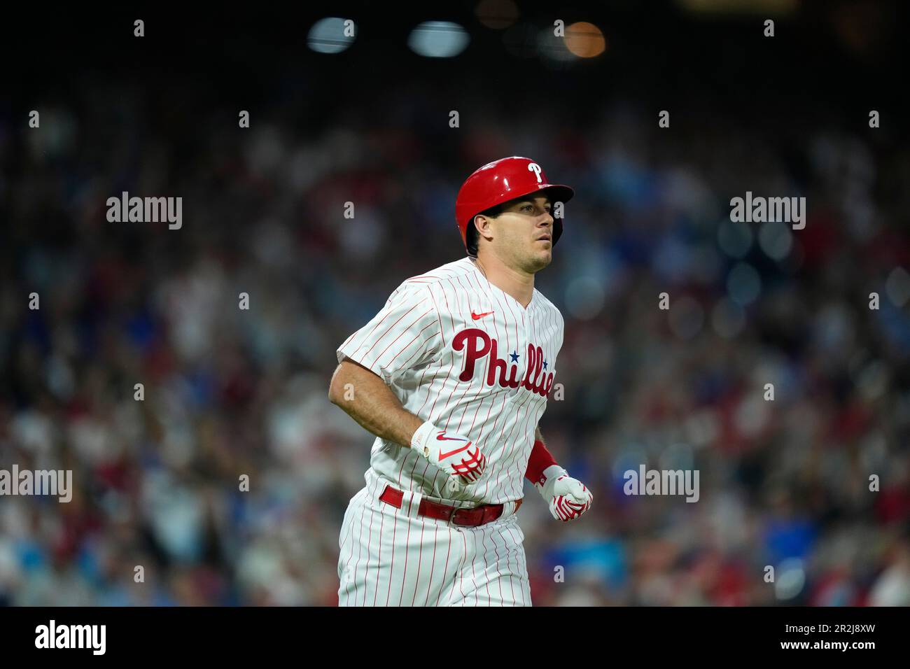 Philadelphia Phillies' J.T. Realmuto during the fourth inning of a baseball game, Friday, May 19 ...