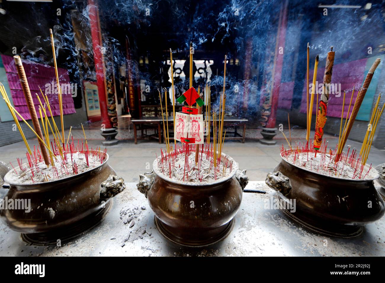 The Thien Hau Temple, the most famous Taoist temple in Cholon, incense ...