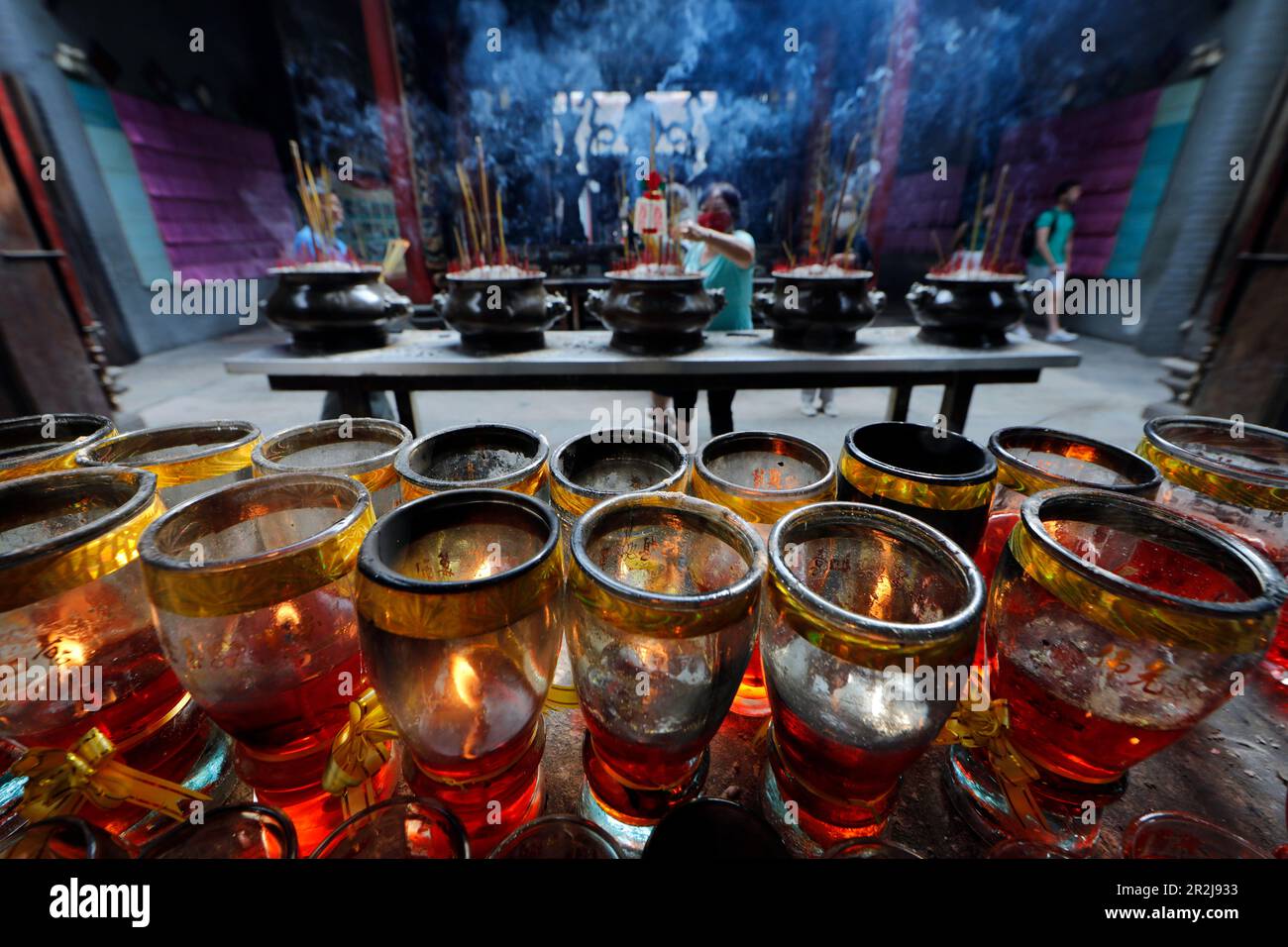 The Thien Hau Temple, the most famous Taoist temple in Cholon, red ...