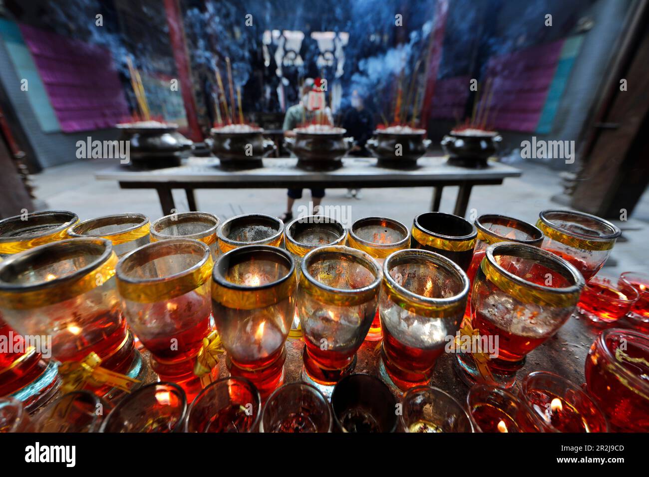 The Thien Hau Temple, the most famous Taoist temple in Cholon, red ...