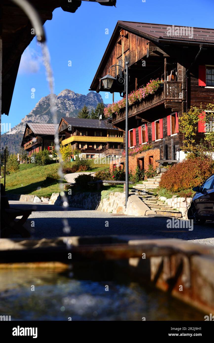 in the historic Borgata part of Sappada in the Carnic Alps of Friuli ...
