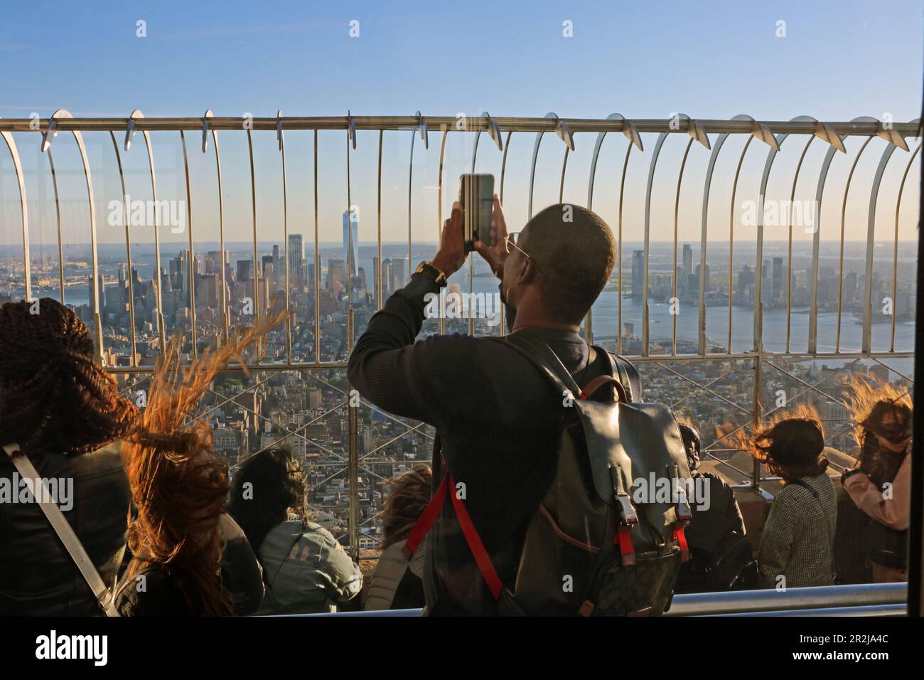 Empire State Building Observation Deck, Downtown View, Manhattan, New ...