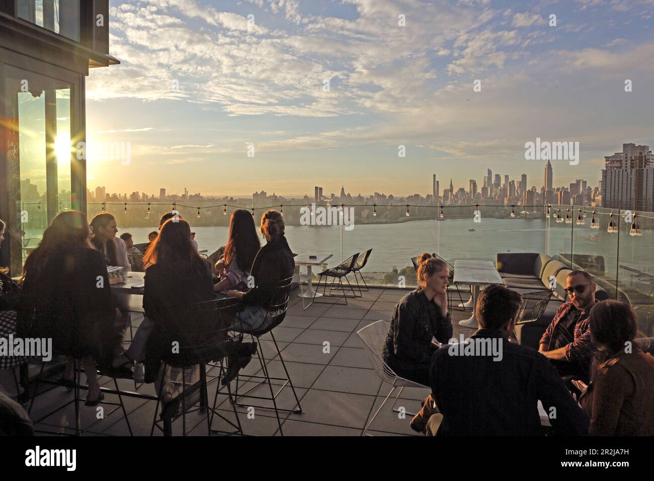 View of Midtown Manhattan from the Westlight Terrace Bar of the William ...