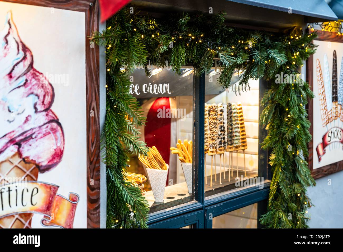 Ice cream shop in Nyhavn harbour, Copenhagen, Denmark Stock Photo - Alamy