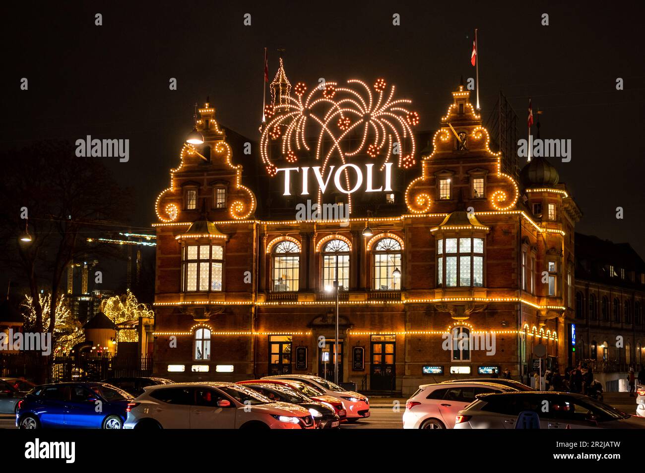 The Tivoli building in Copenhagen, Denmark, lit up for Christmas Stock ...