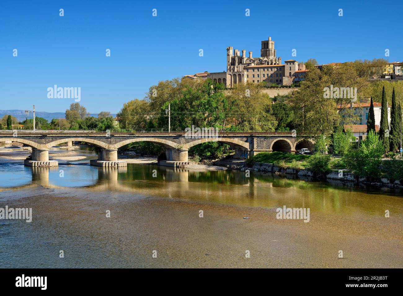 Town of Beziers over the River Orb, Beziers, Canal du Midi, UNESCO ...