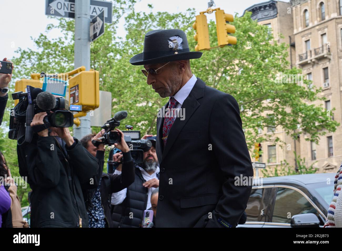 New York, New York, USA. 19th May, 2023. Andre Zachary, father of the ...