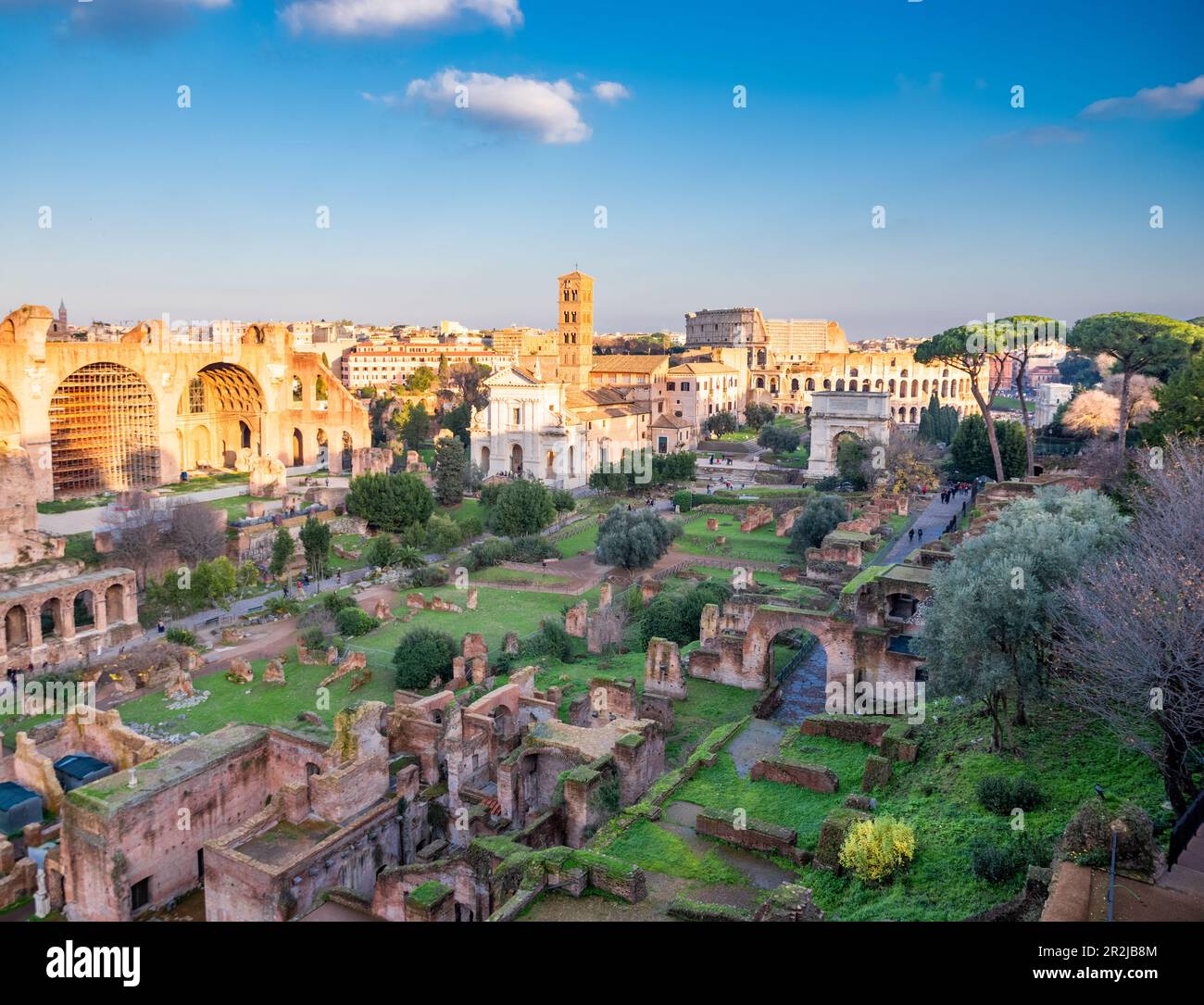 View of the ruins of Palatine hill from the Terrazza Belvedere del ...