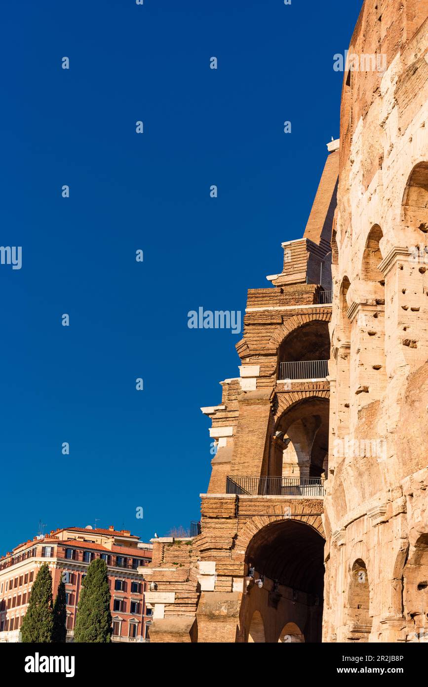 The outside walls of the Colosseum Stock Photo - Alamy