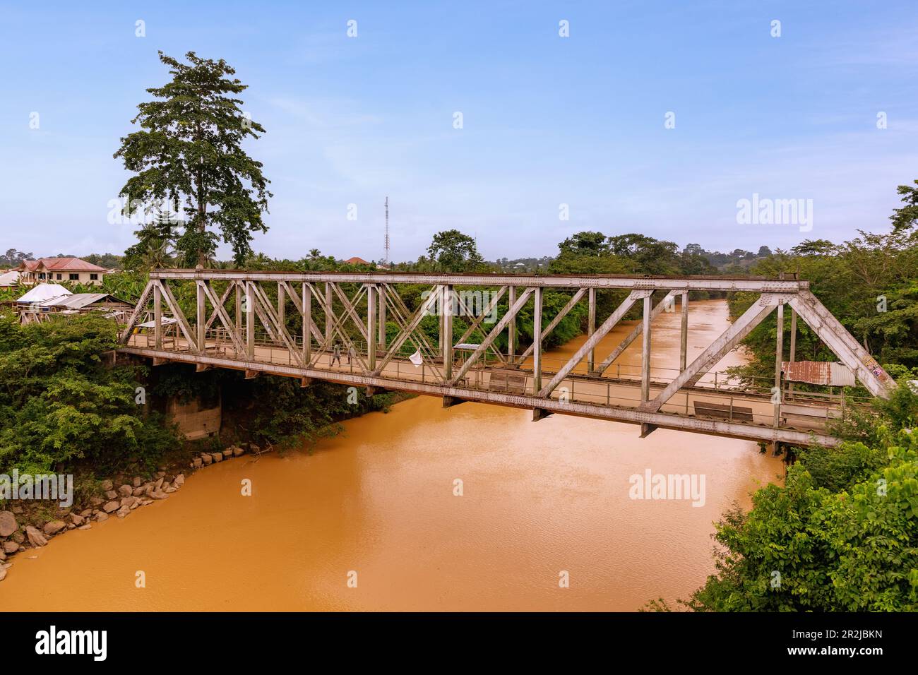 River Pra and Old Bridge in Assin Praso in the Central Region of ...