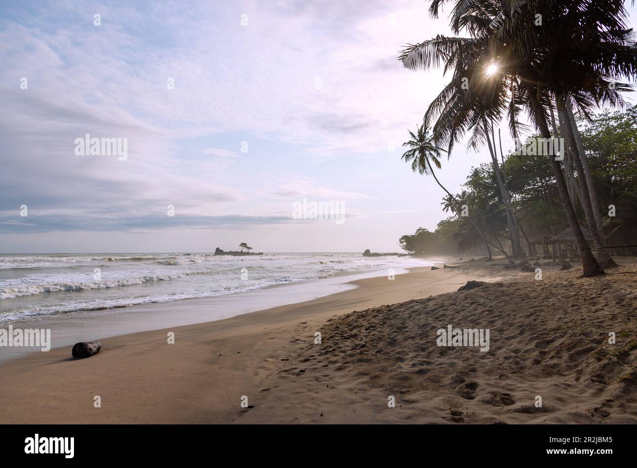 Ankroba Beach with sunset at Axim on the Gold Coast in the Western ...