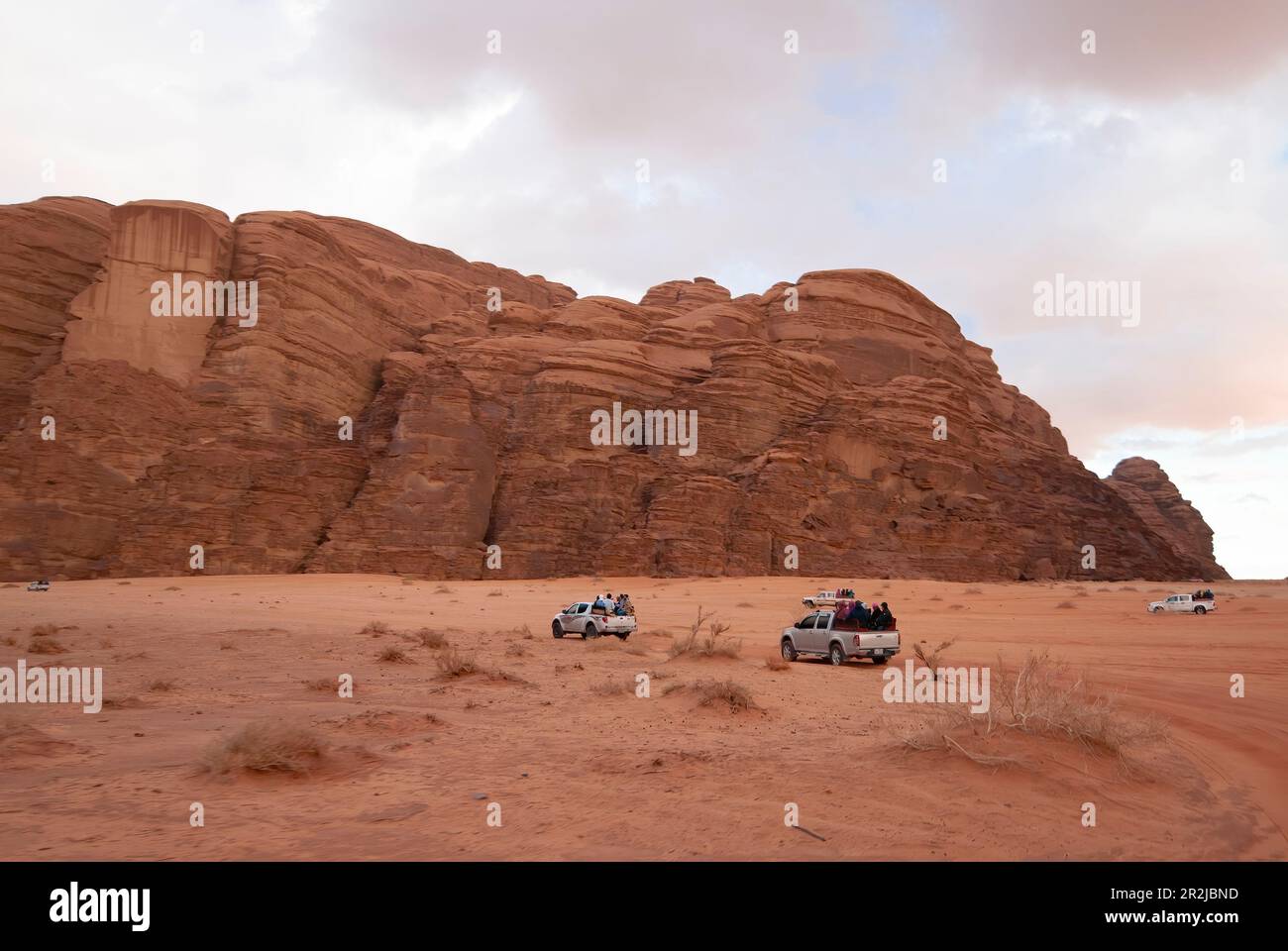 Adventures safari jeep car in Wadi Rum desert, Jordan, Middle East ...