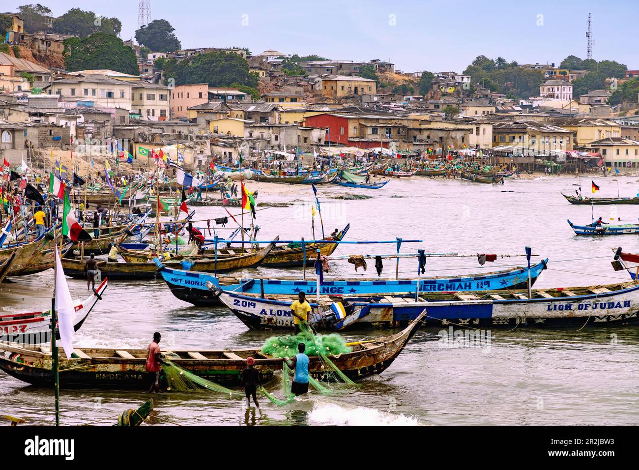 Fishing port in Cape Coast on the Gold Coast in the Central Region of ...