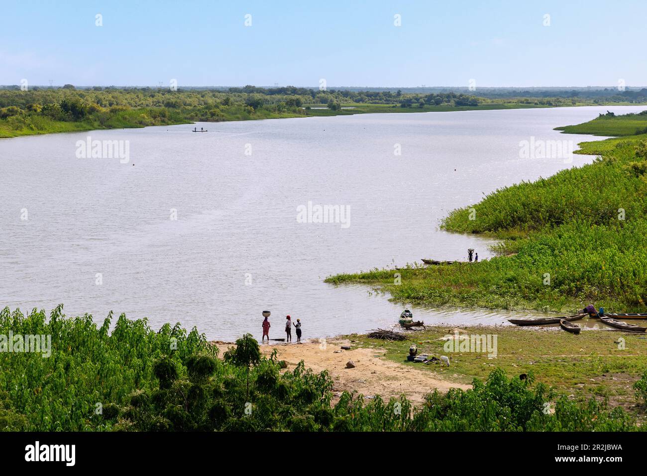 Black Volta at Buipe in the Savannah Region of northern Ghana in West ...