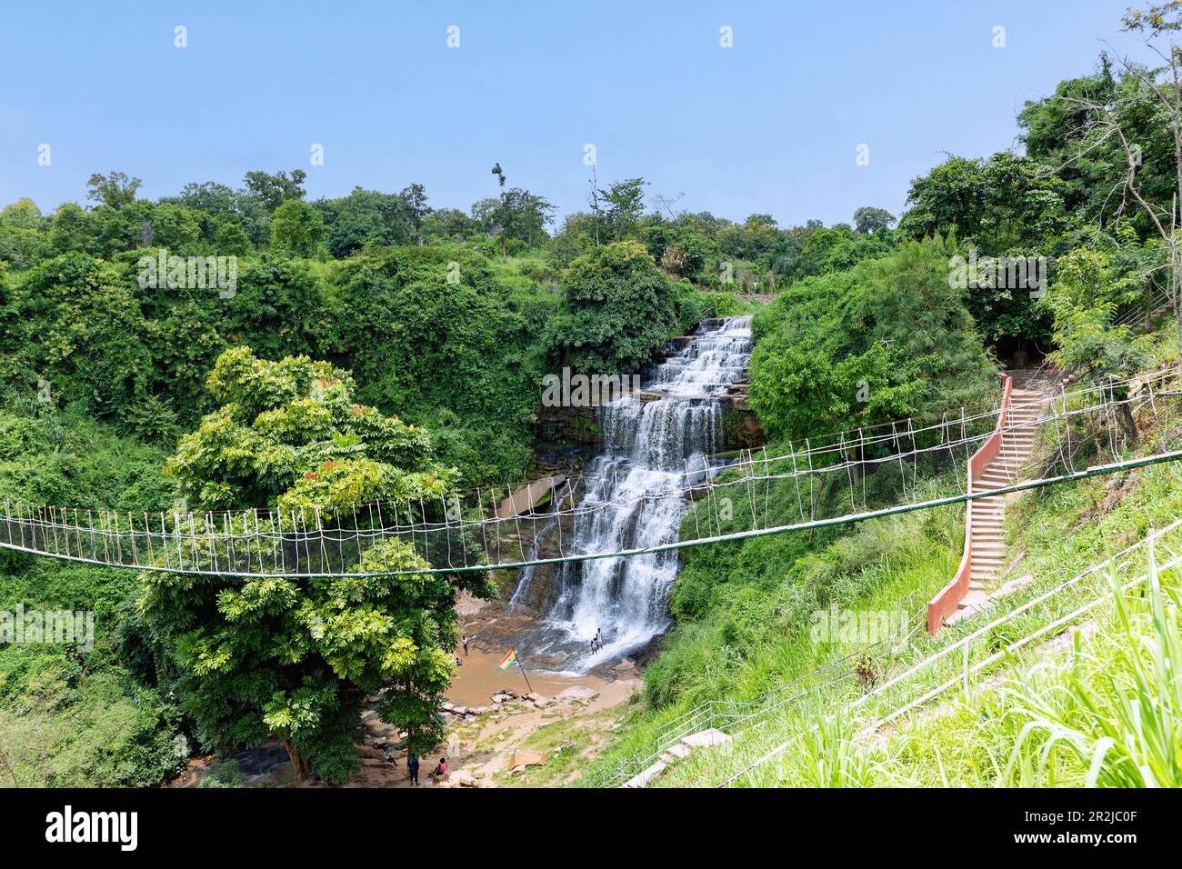 Kintampo Waterfalls with suspension bridges in the Bono East region of ...
