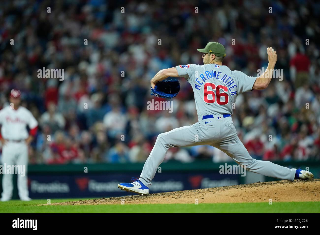 Chicago Cubs' Julian Merryweather pitches during the seventh inning of ...
