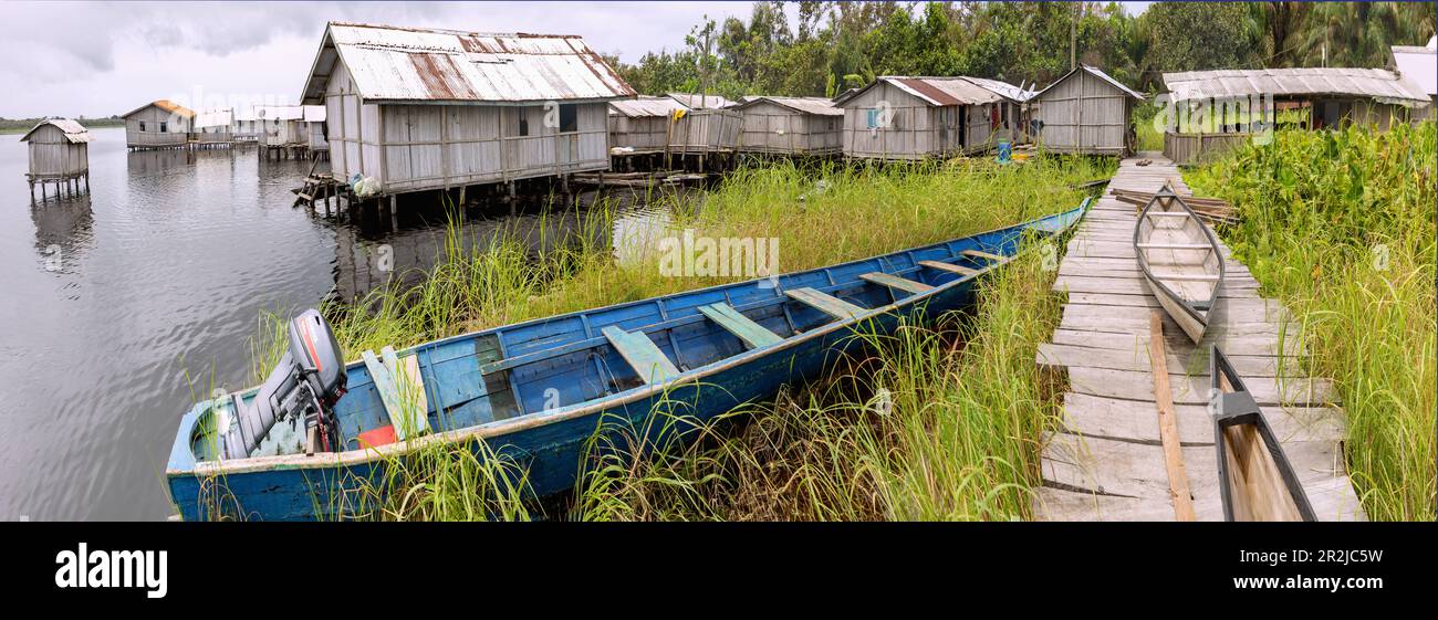 Stilt village of Nzulezo in the Western Region of western Ghana in West ...
