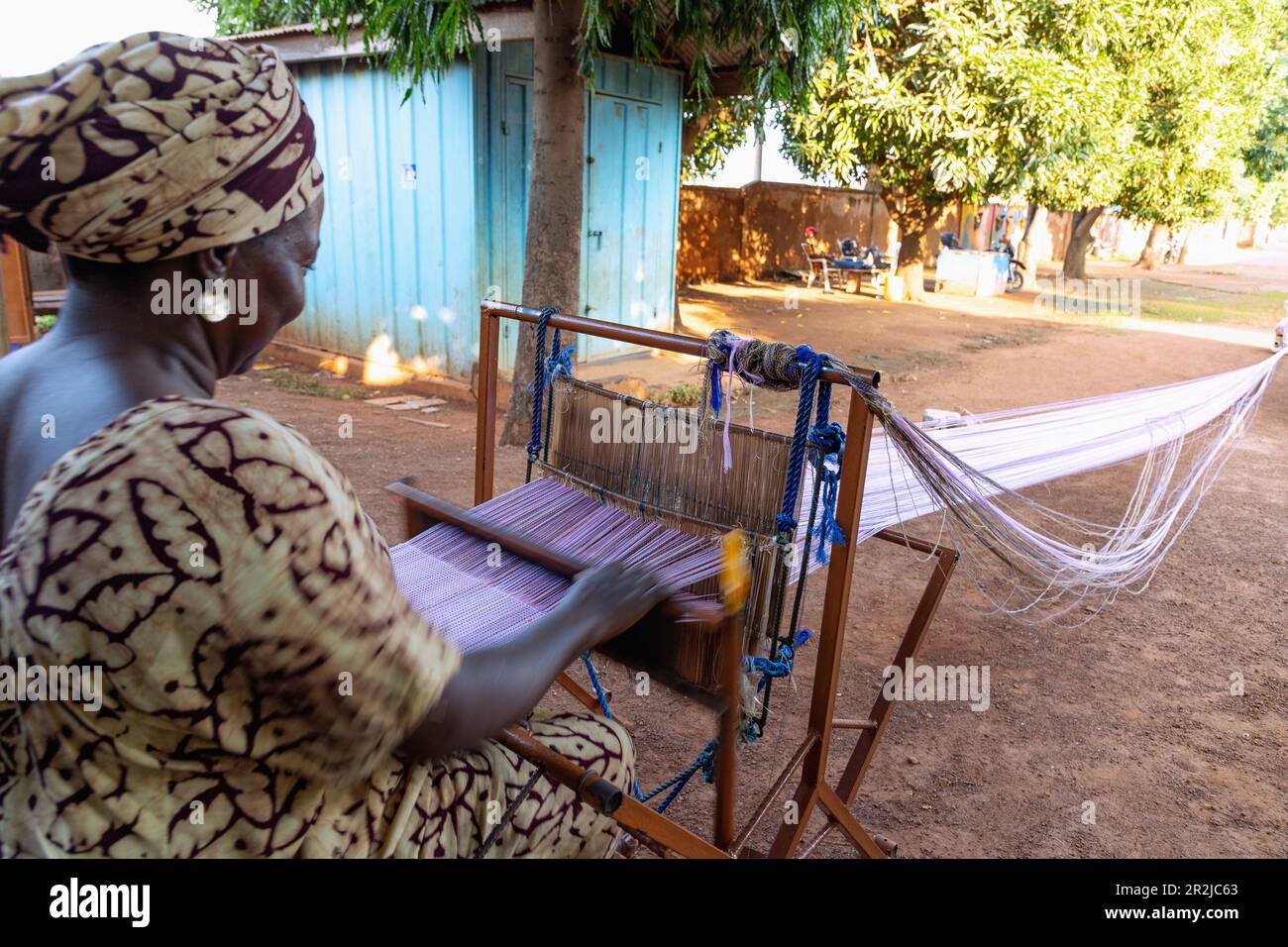 traditional cloth weaving at the cultural center in Tamale in the ...
