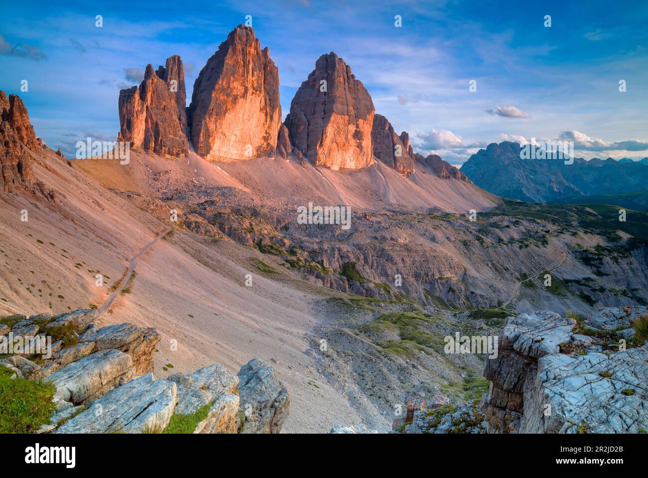 The famous Three Peaks in the Dolomites Stock Photo - Alamy