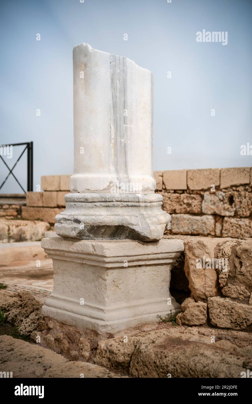 Marble columns from Roman times, Ancient city of Caesarea Maritima ...