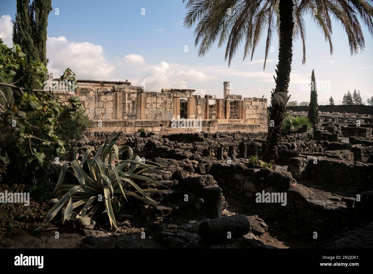 Remains of the Limestone Synagogue, Capernaum on the Sea of Galilee ...