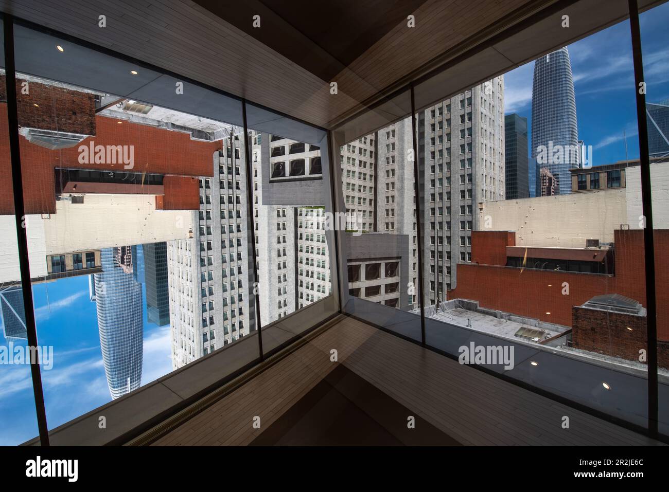 Double exposure made inside the MOMA museum of modern and contemporary ...