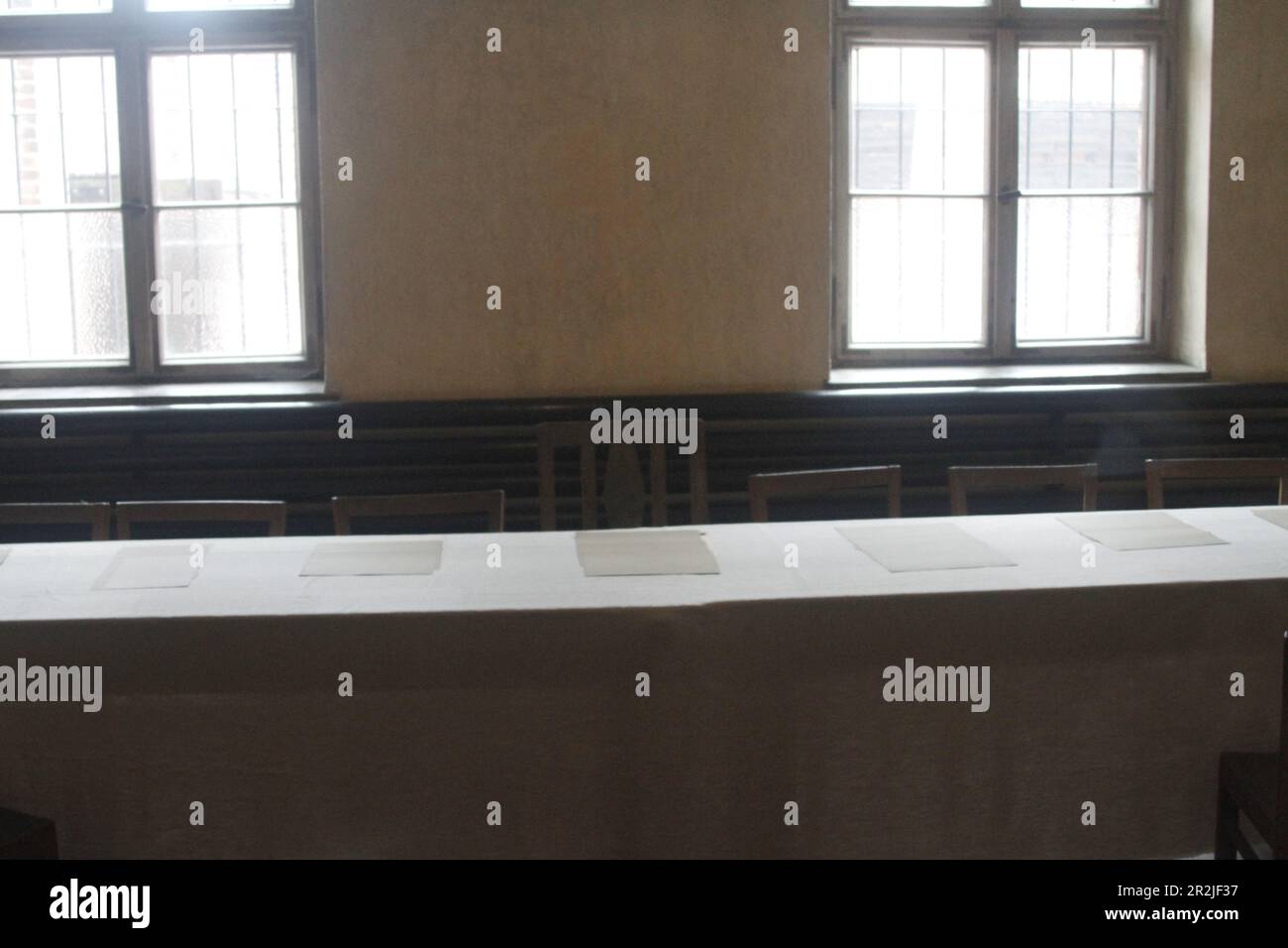 3-12-2012: Auschwitz,Poland: Inmates mattress and beds at Auschwitz ...