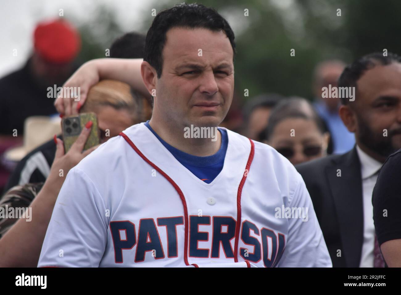 Paterson, USA. 19th May, 2023. Mayor of Paterson Andre Sayegh attends ...