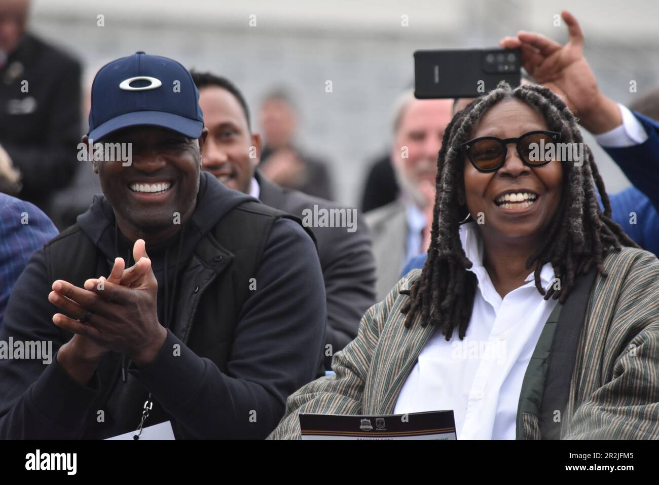 Harold Reynolds (Left) and Whoopi Goldberg (Right) attend the reopening ...