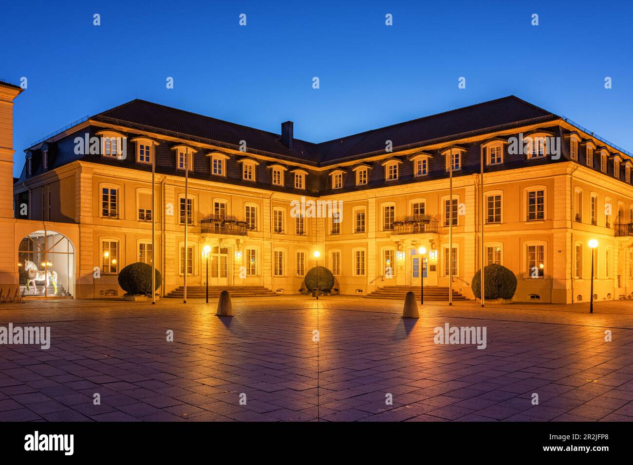 Zweibrücken Goetheplatz at the blue hour Stock Photo - Alamy