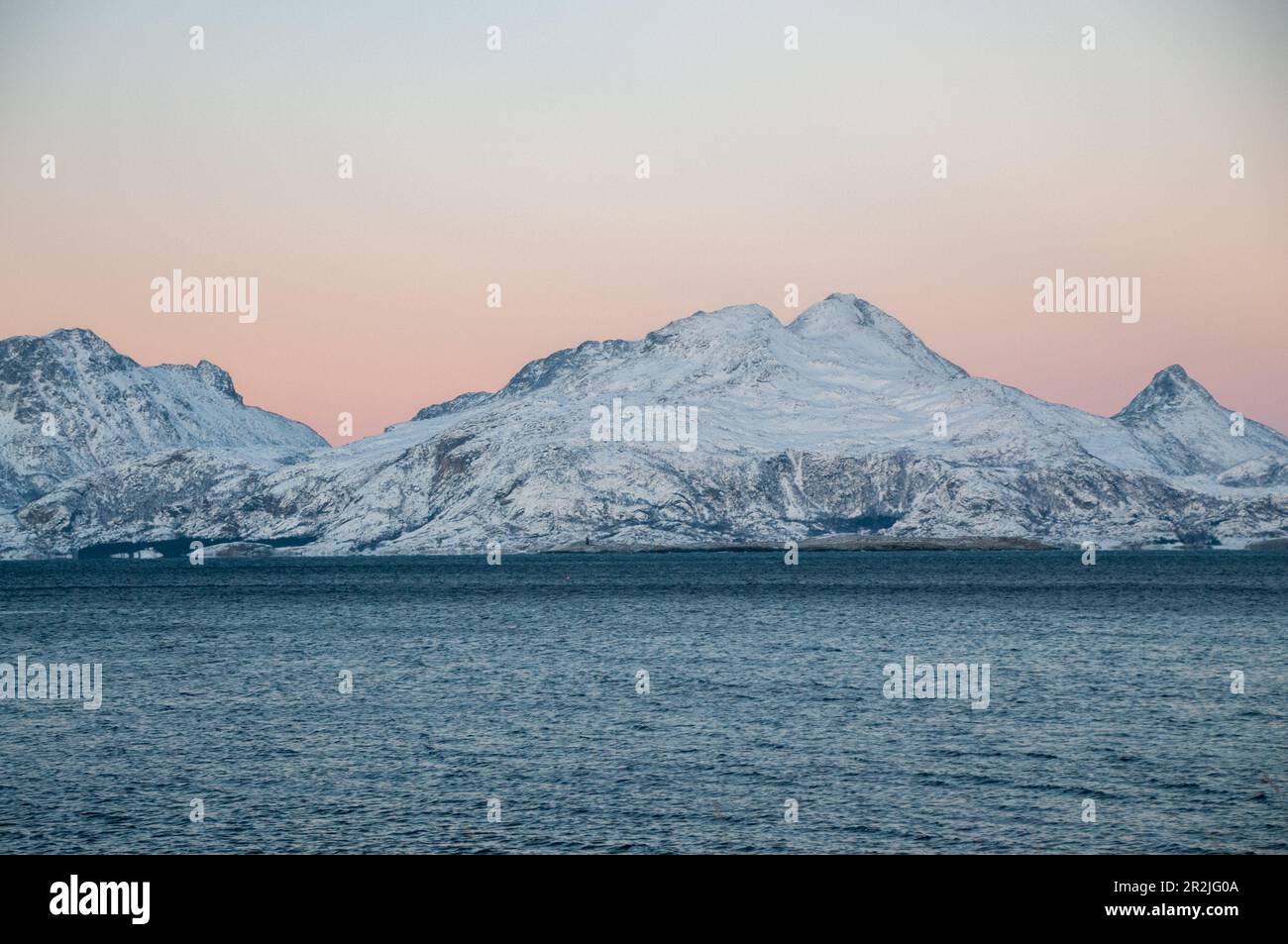 Landscape shot highlighting the rugged mountains and snow-covered ...