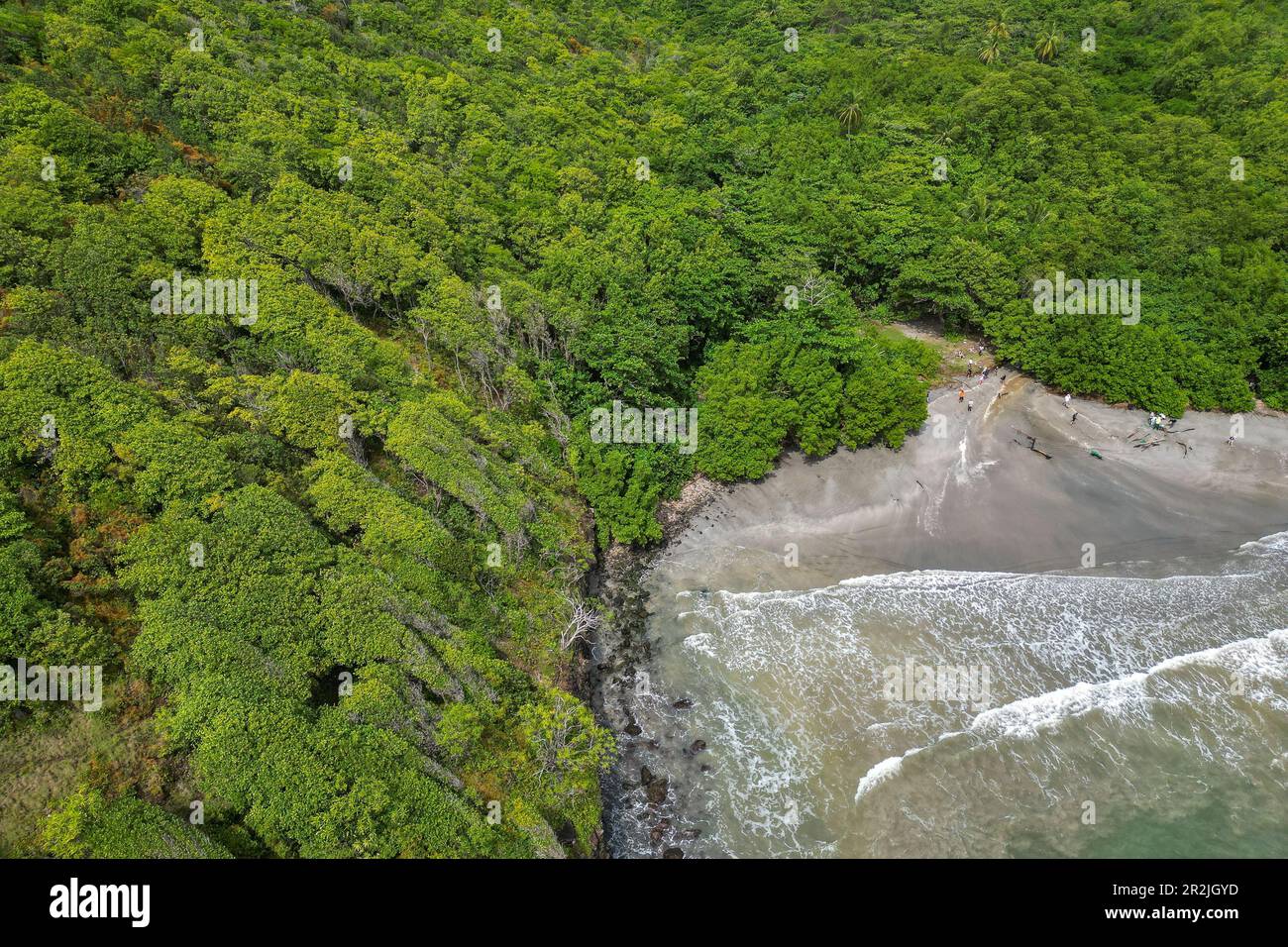 Aerial view of beach at Requin Bay, Saint David, Grenada, Caribbean ...