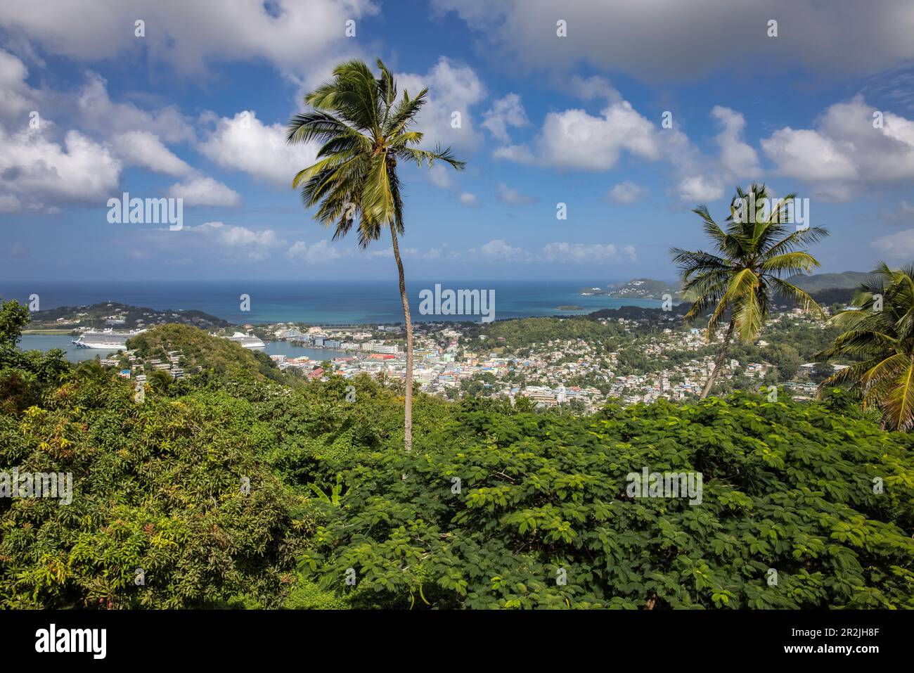 View over town seen from the gardens of the Howelton Estate, near ...