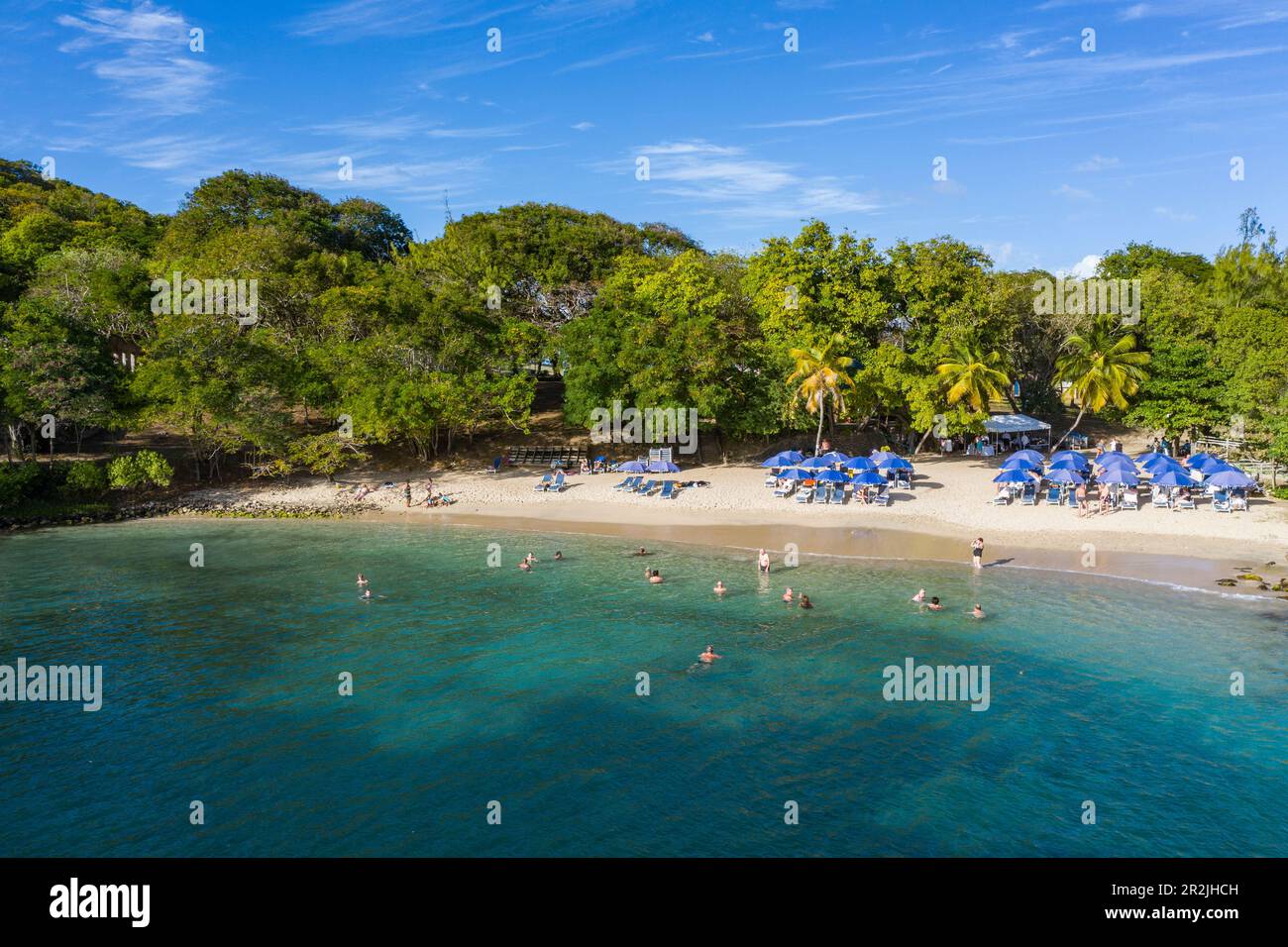Aerial view of the Beach BBQ Party for passengers of expedition cruise ...