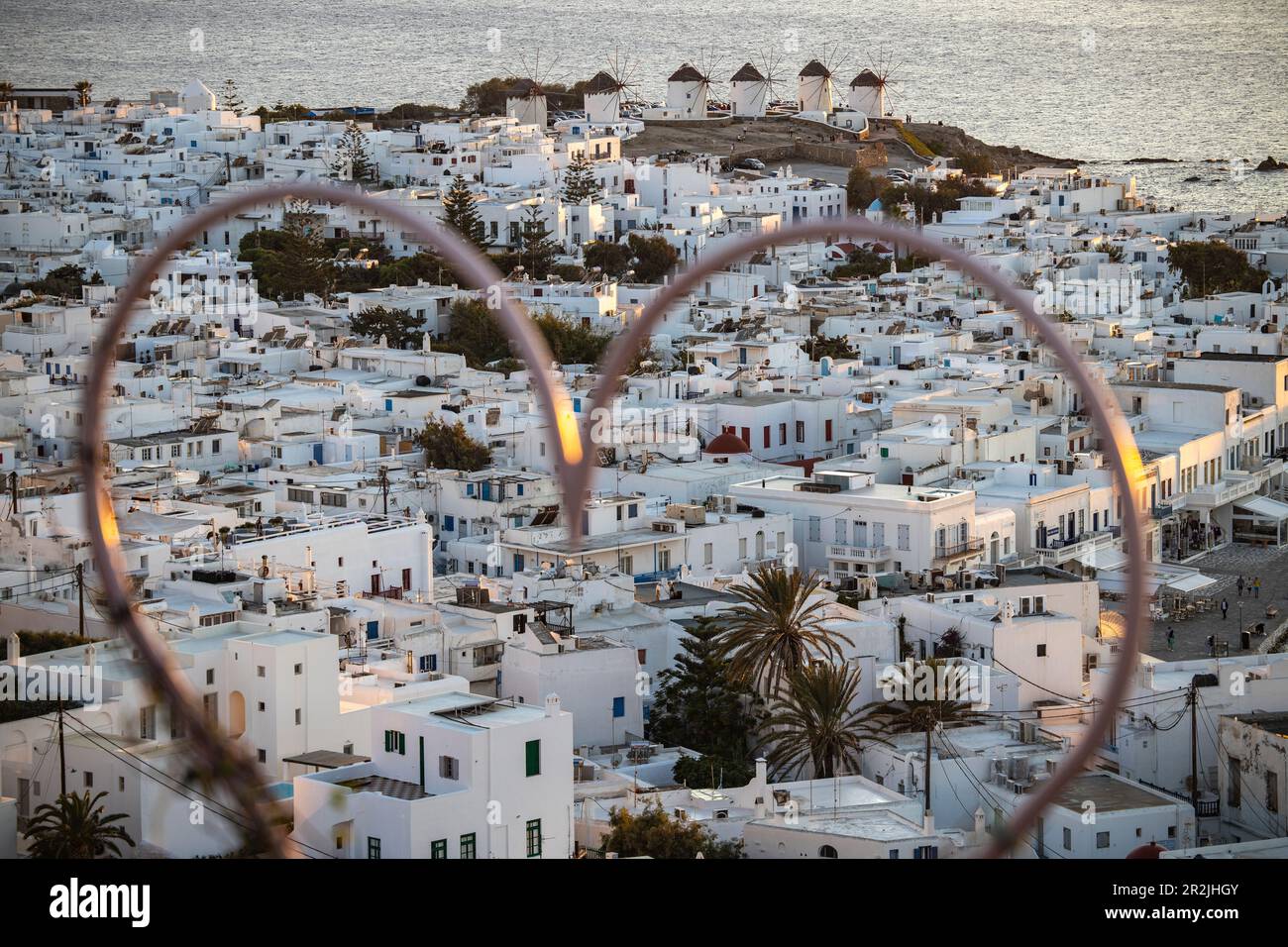 Heart shaped selfie spot at the 180º Sunset Bar overlooking the town ...