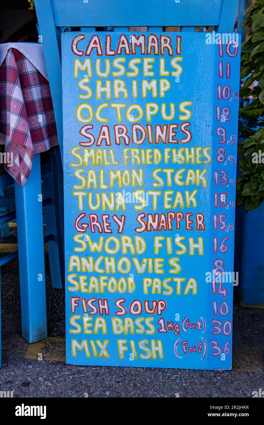 Menu outside restaurant hi-res stock photography and images - Alamy