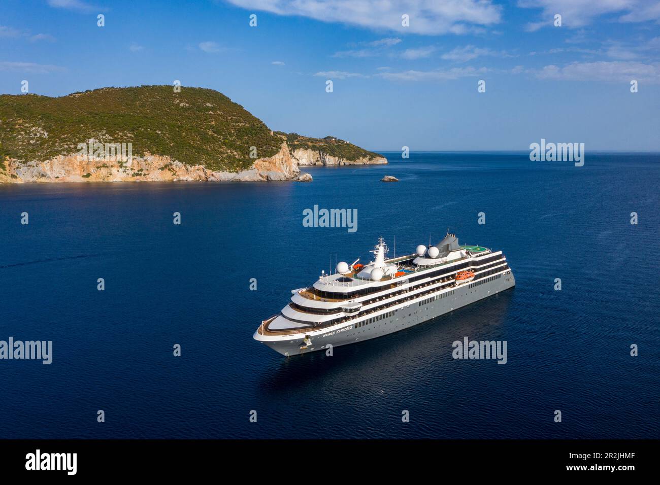 Aerial view of expedition cruise ship World Explorer (nicko cruises ...