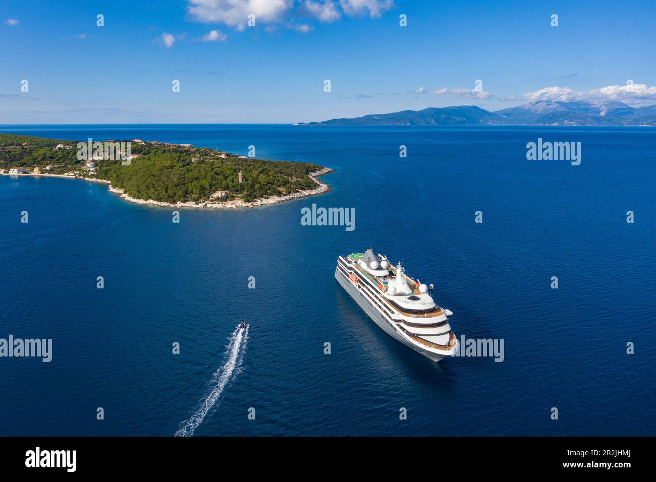 Aerial view of expedition cruise ship World Explorer (Nicko Cruises ...