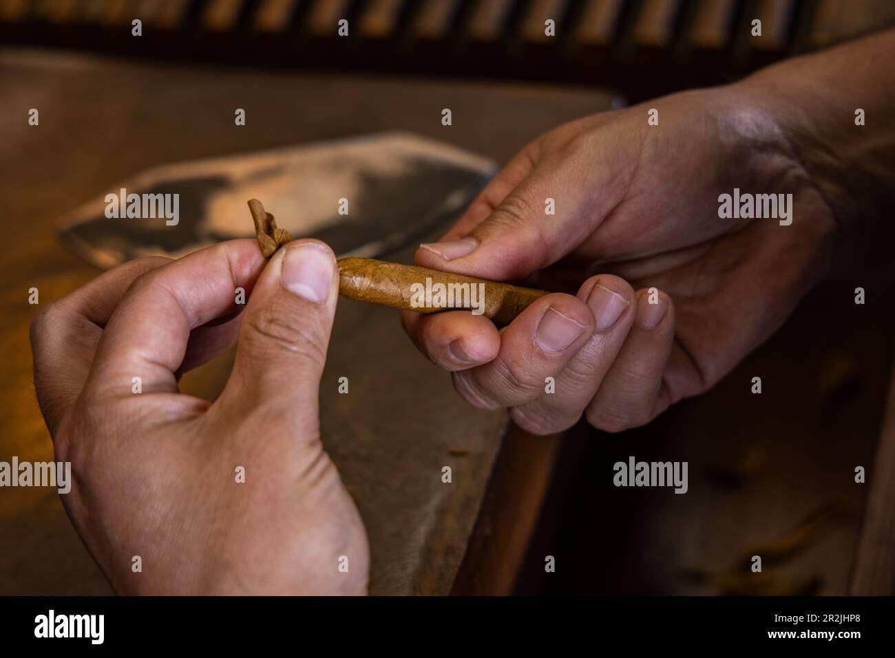 Cigar rolling demonstration at Puros Artesanos Julio Cigar Factory and ...